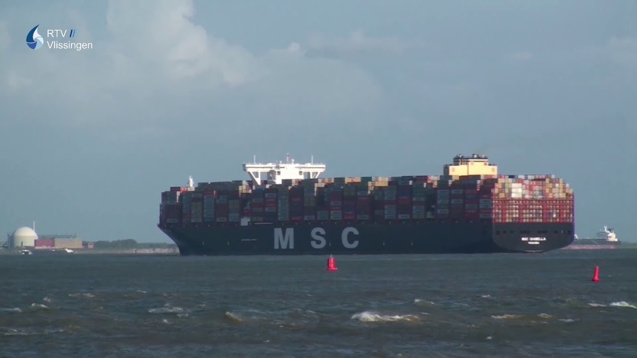 MSC Isabella passeert de rede van Vlissingen - YouTube