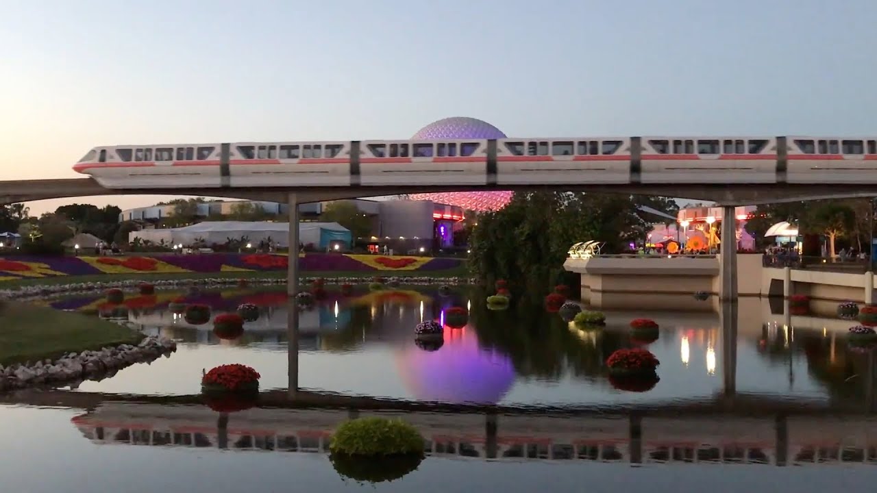 Walt Disney World - EPCOT - Monorails Pass Through EPCOT (2019) - YouTube