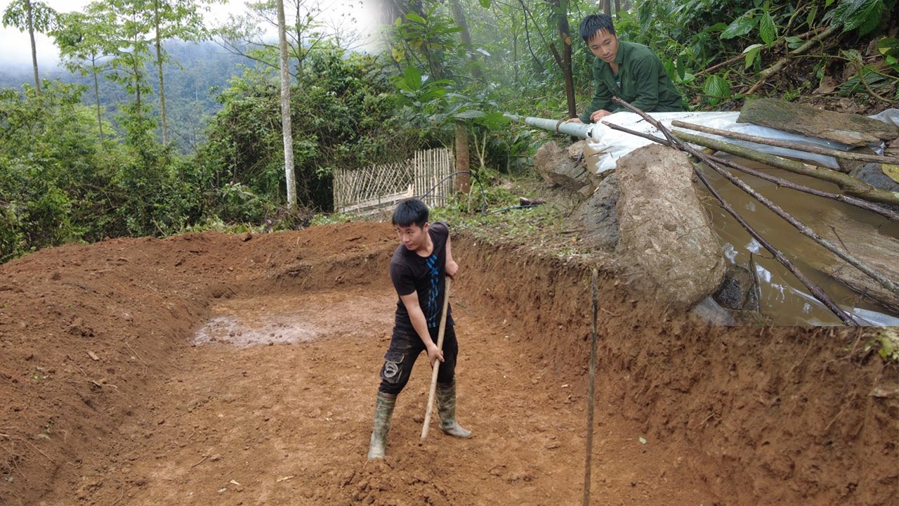 Bringing domestic water pull to 2km from the farm - Digging a pond in ...