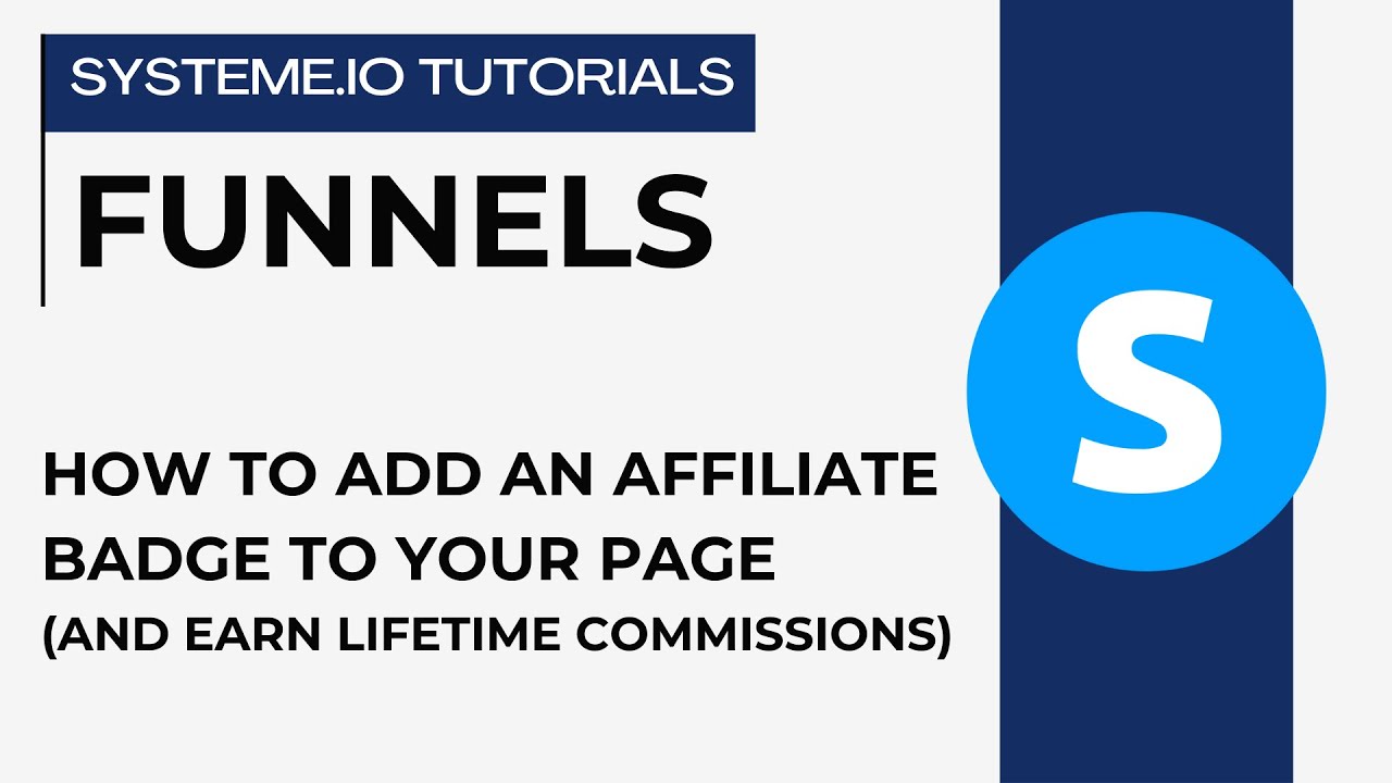 How to add an affiliate badge to your page and earn lifetime ...