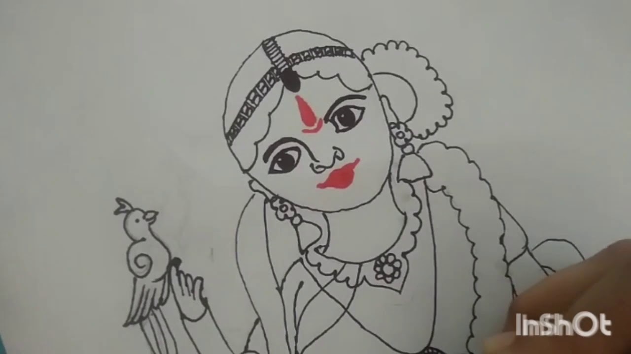 mandala drawing of goddess Goda devi. - YouTube