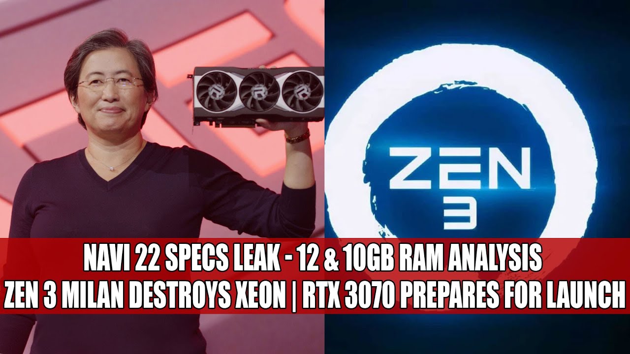 Navi 22 Specs Leak 12 & 10GB RAM Analysis | Zen 3 Milan Destroys Xeon ...