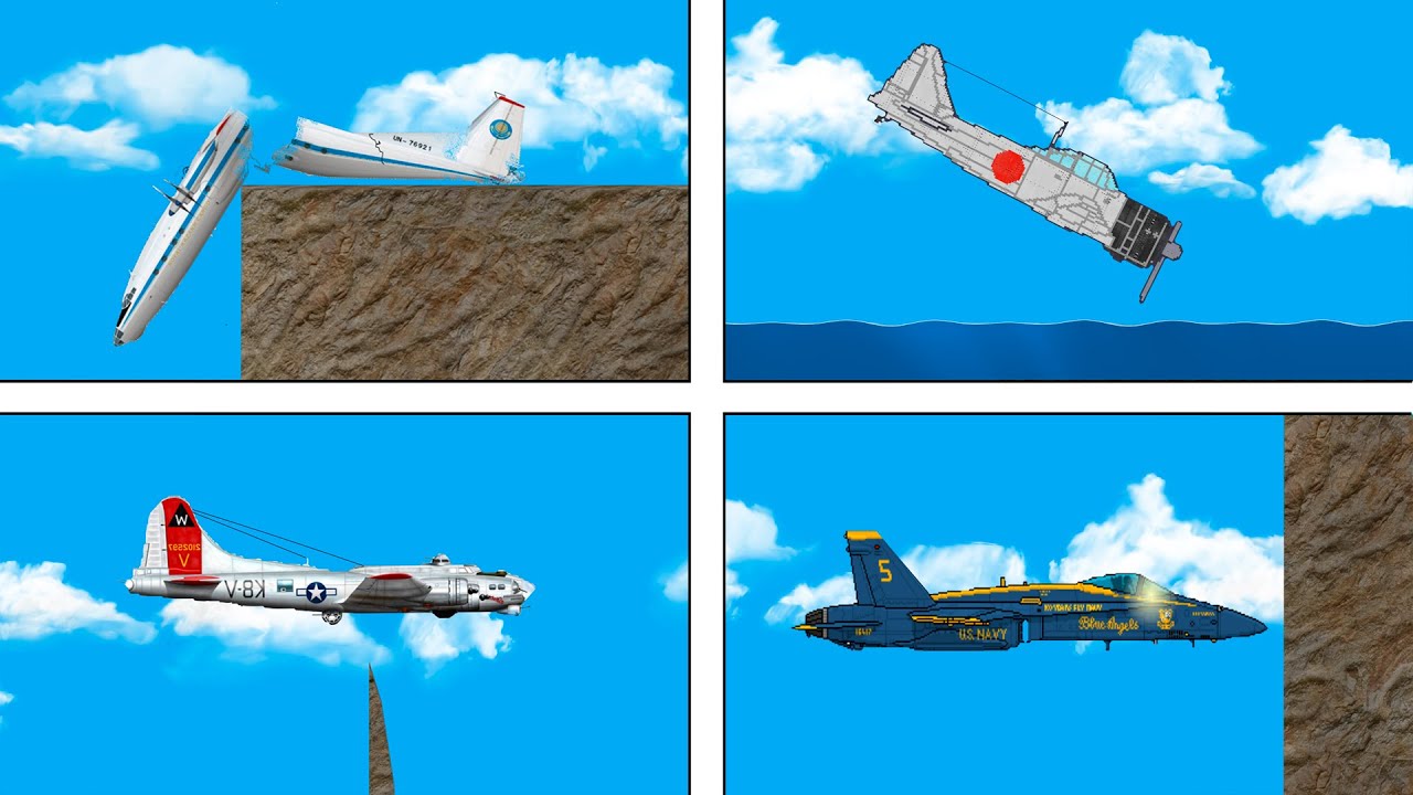 Wild Destruction of Iconic Planes in Floating Sandbox! - YouTube