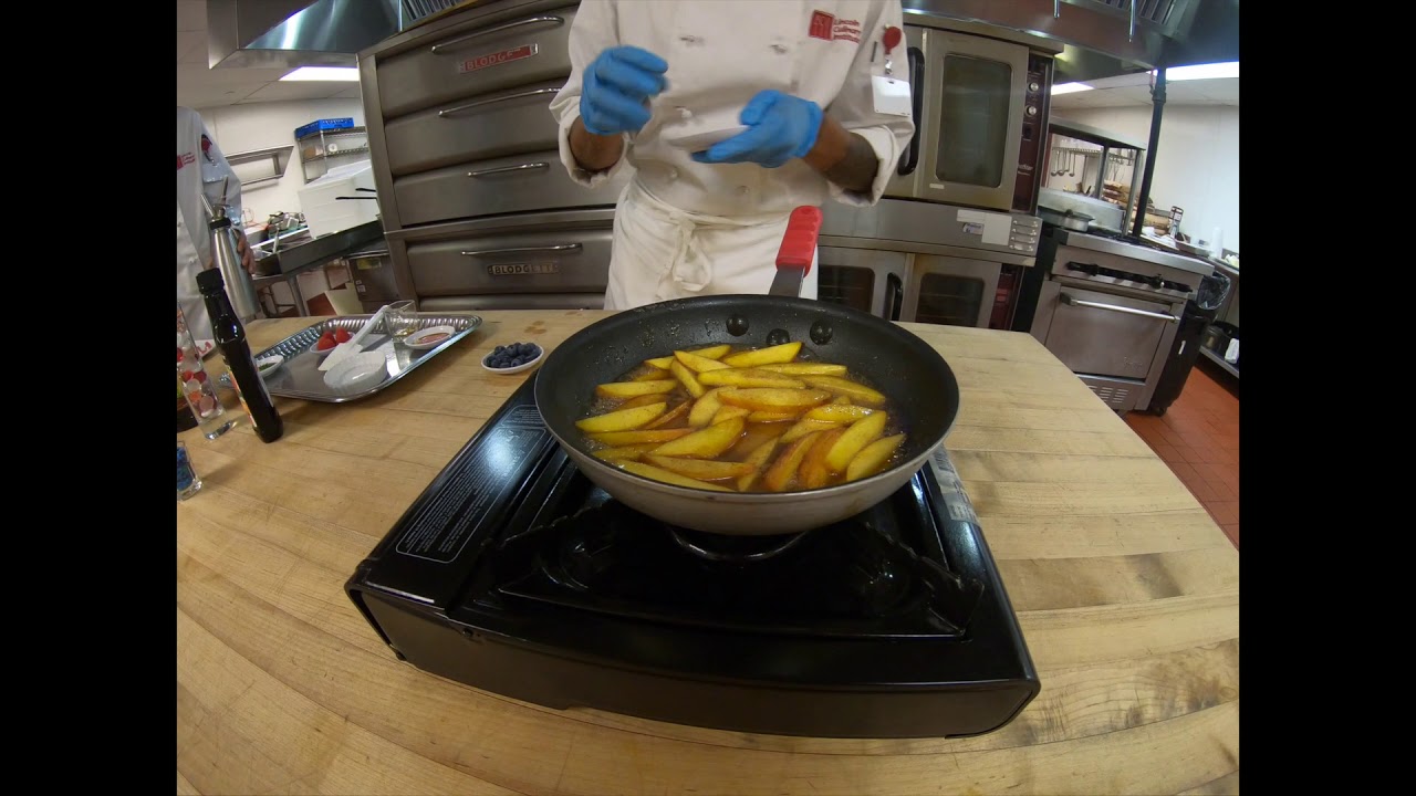 How To Cook Peach Flambé - YouTube