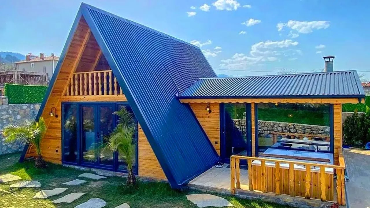 Amazing Gorgeous A-Frame House with Beautiful Deck and Swimming Pool ...