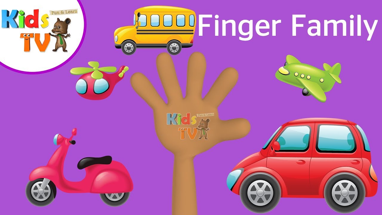 The Finger Family Song - Transport ( Car Bus Copter Bike ) - Cute Baby ...