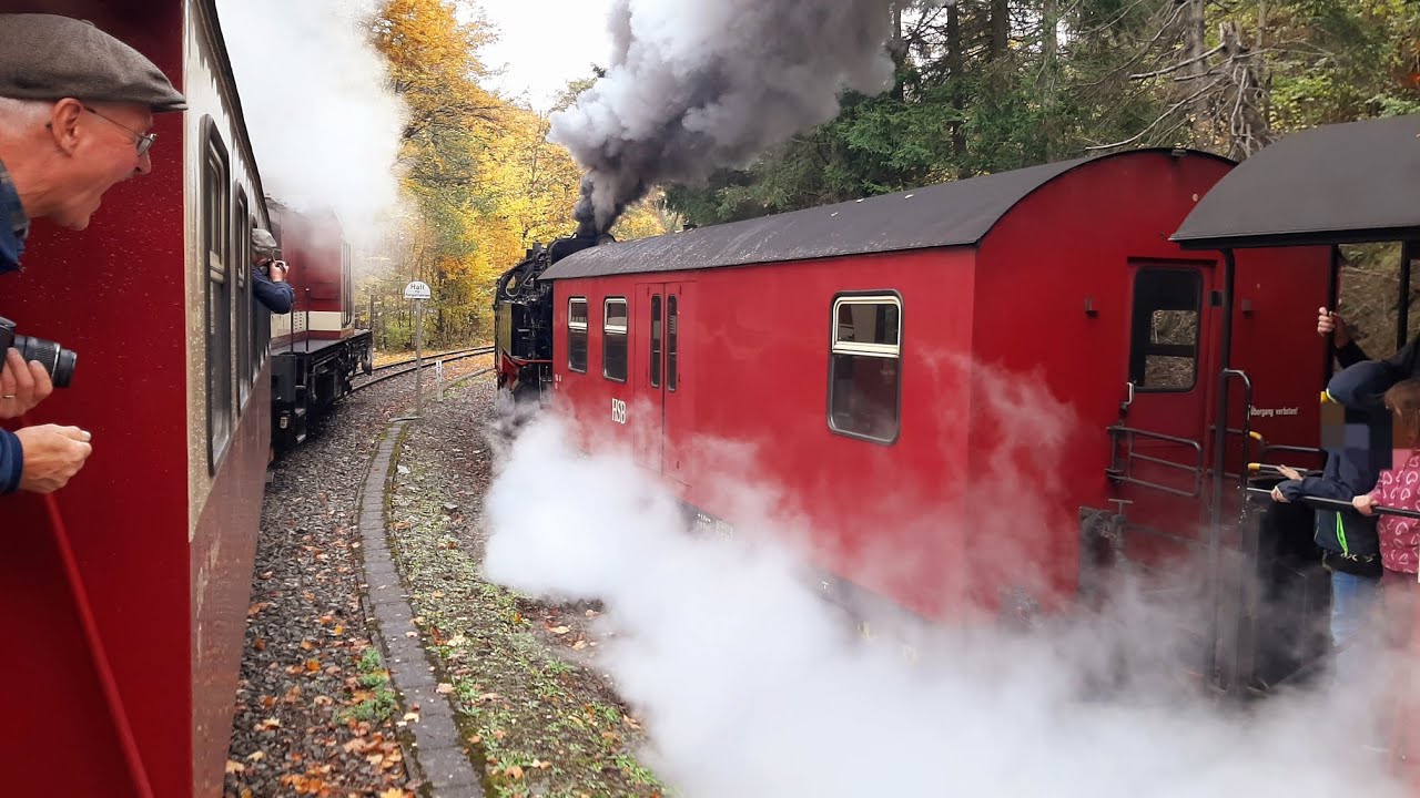 🚂🚃🍁🍂 99 7232 und "Harzkamel" 199 872 - 3 (V 100) gaben sich die Ehre ...