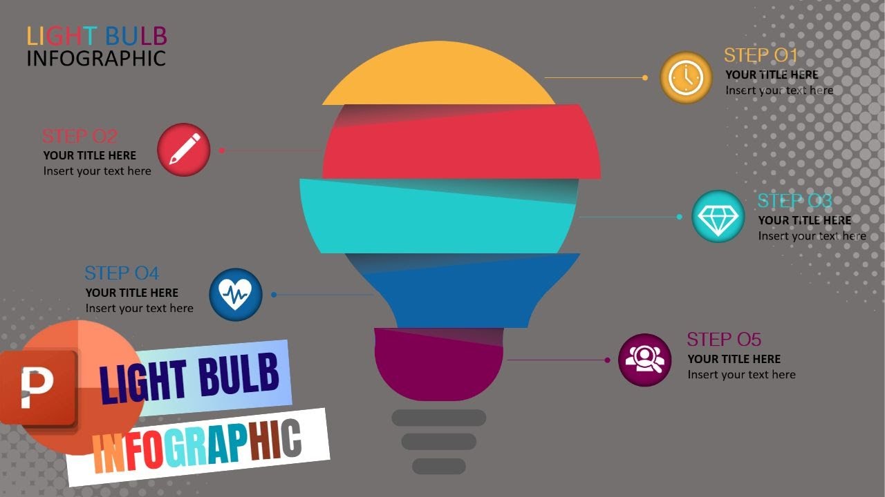MASTER SLIDE | LIGHT BULB Infographic in PowerPoint | learn easily with ...