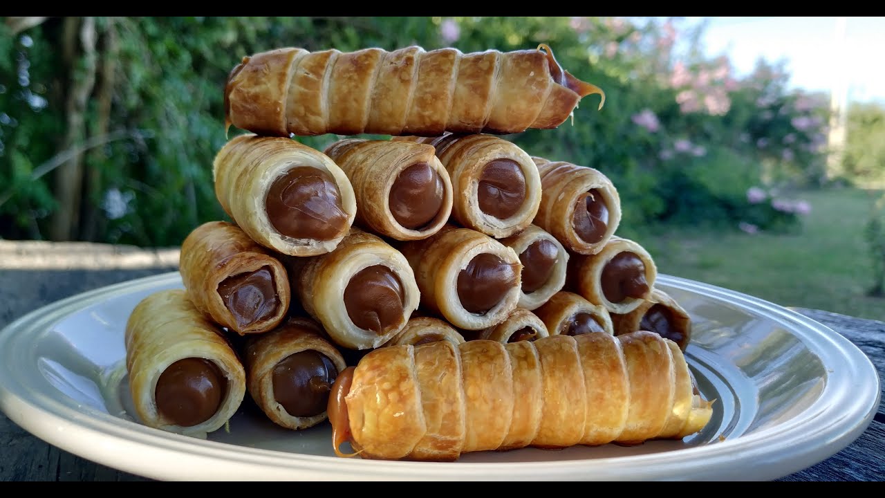 Como hacer CAÑONCITOS DE DULCE DE LECHE con masa para TARTAS ...