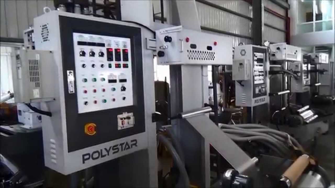 Masterbatch blending blow film machine - YouTube