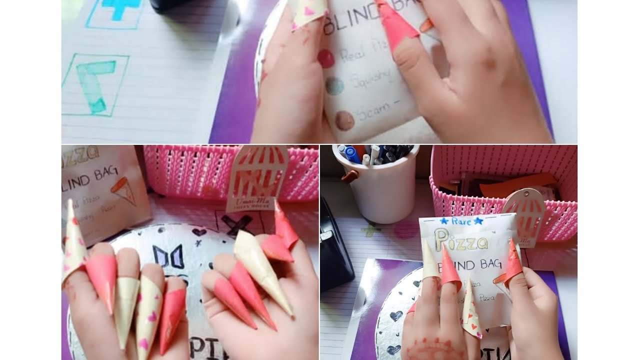 how to make DIY cute nails😘 with sticky notes or computer paper👍🏻 ️💅🏻 ...