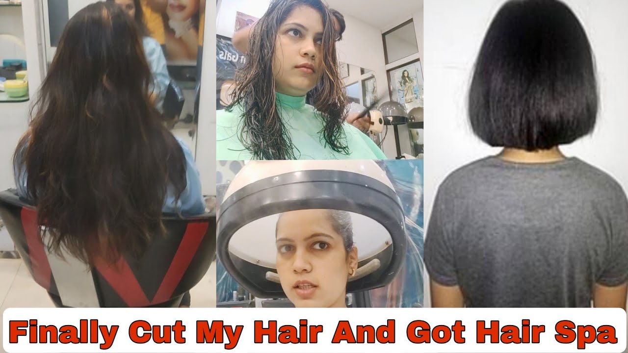 Vlog- Finally I cut my hair too short | Hair cut and hair spa vlog ...