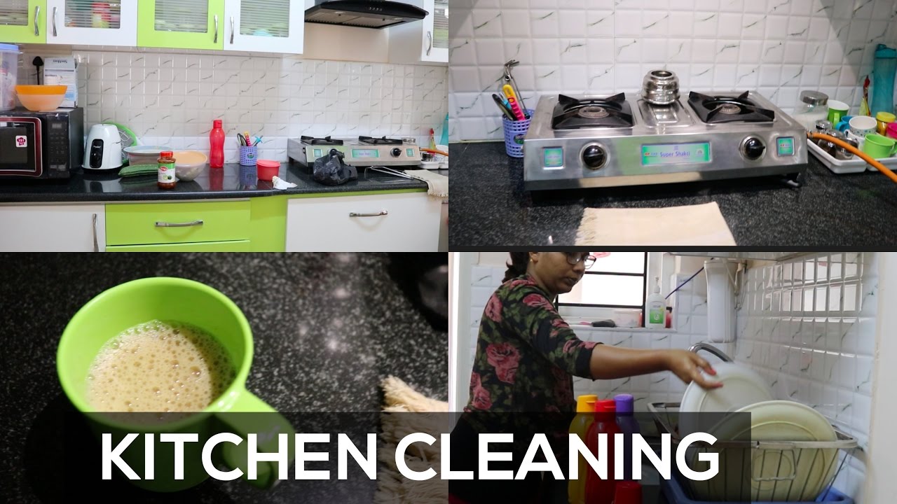 Indian Kitchen Cleaning Routine | Daily Kitchen Cleaning Routine - YouTube
