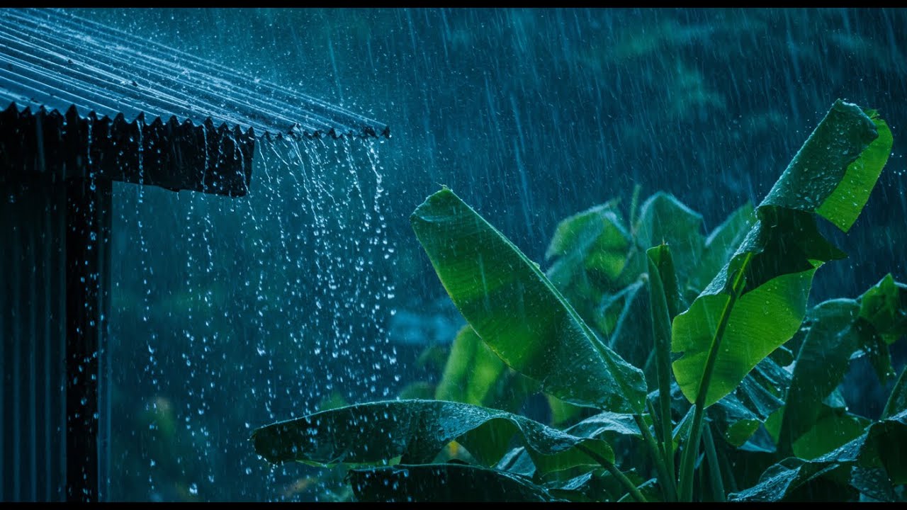 Heavenly Rainstorm Night ⚡ Beat Stress and Insomnia with Heavy Rain on ...