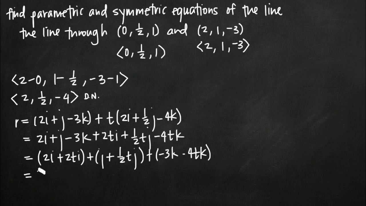 Parametric and symmetric equations of the line (KristaKingMath) - YouTube