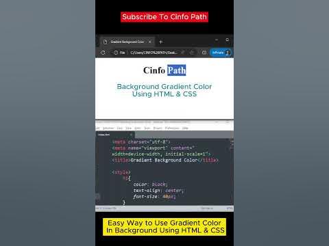 Easy Way to use Linear-Gradient Background Color Using HTML & CSS | Cinfo Path #cinfopath # ...