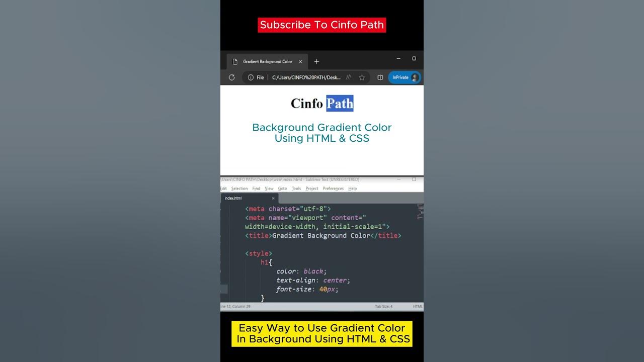 Easy Way To Use Linear Gradient Background Color Using Html And Css Cinfo Path Cinfopath