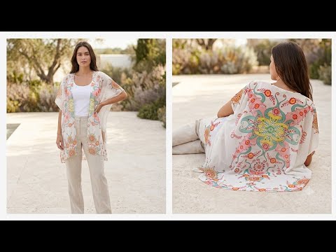 👘Şaldan Yaptığıma Kimse İnanmadı! Pratik Kimono Dikimi | Eski Şalları Pareoya Dönüştürün #diy 