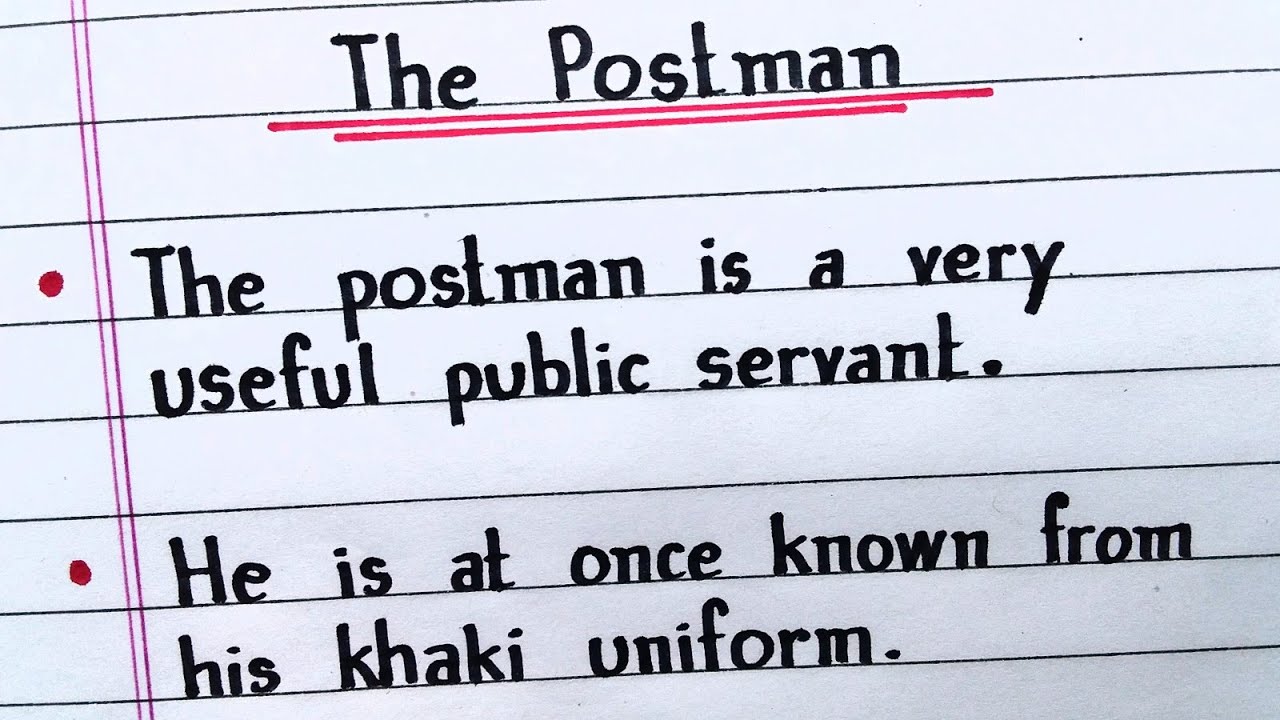 The Postman - 10 lines essay in English || Handwriting || - YouTube