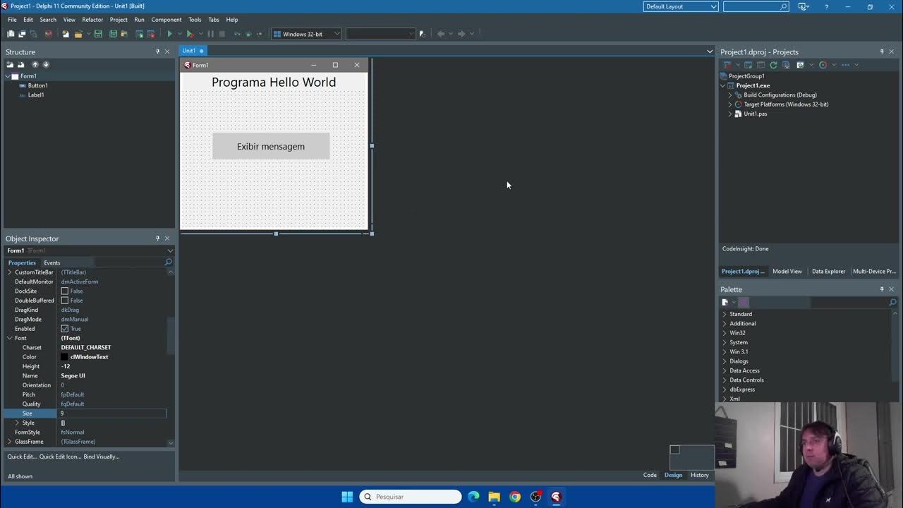 Nosso primeiro programa feito em Delphi - YouTube