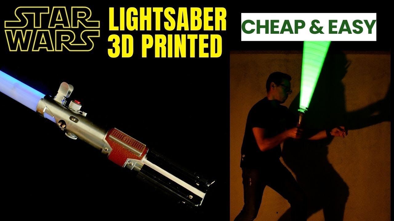 Cheap and Easy LIGHTSABER 3D print and paint ! - YouTube