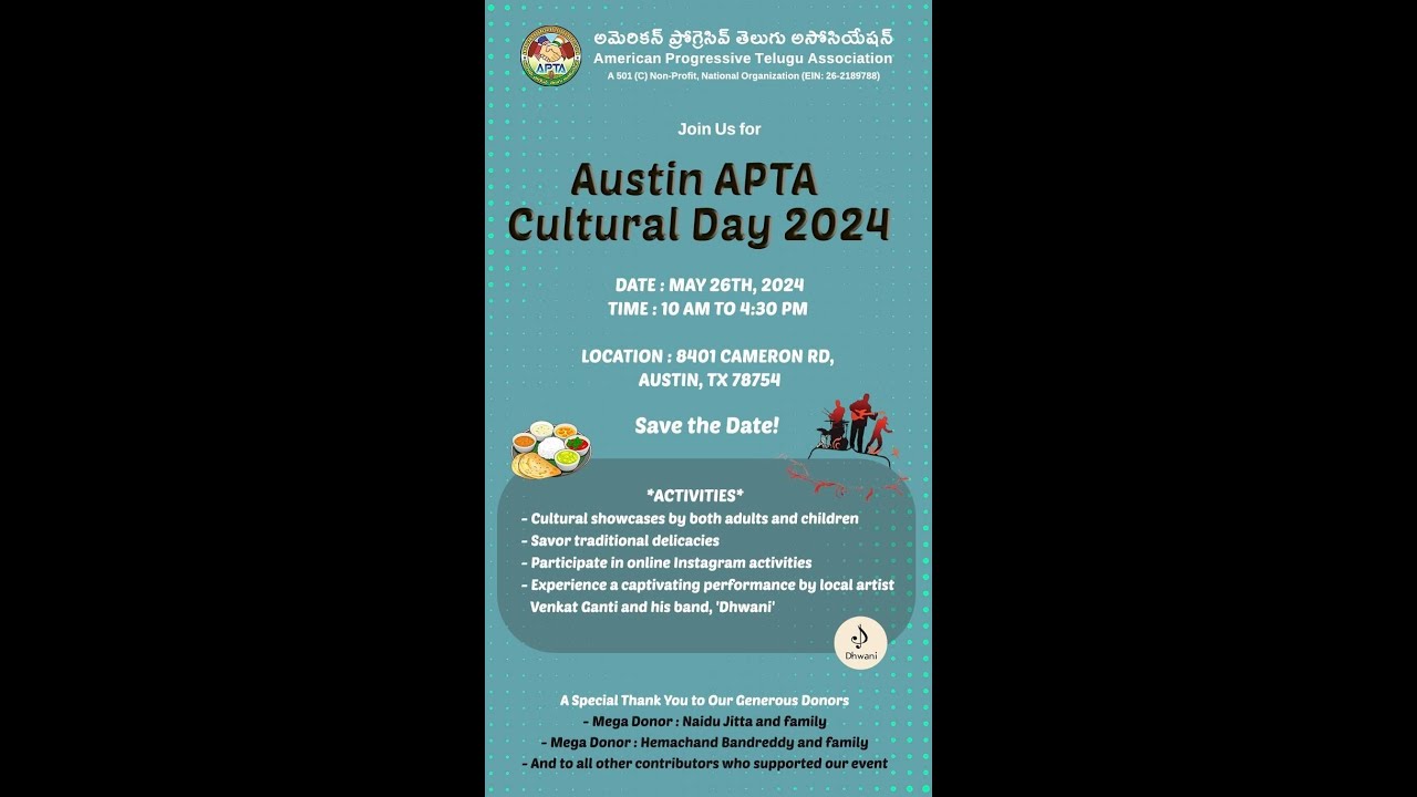 Austin APTA Cultural Day 2024 Welcome Invite - YouTube