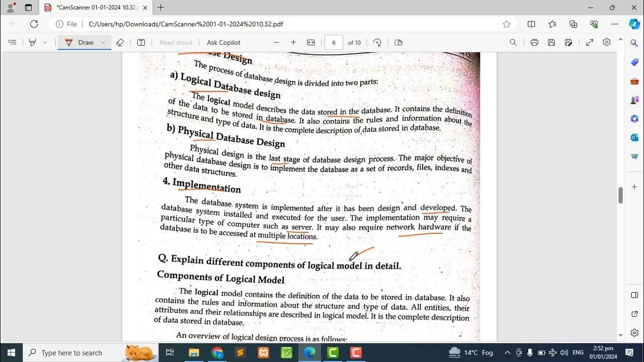 03 01 24 Databse Design Process 2nd year - YouTube