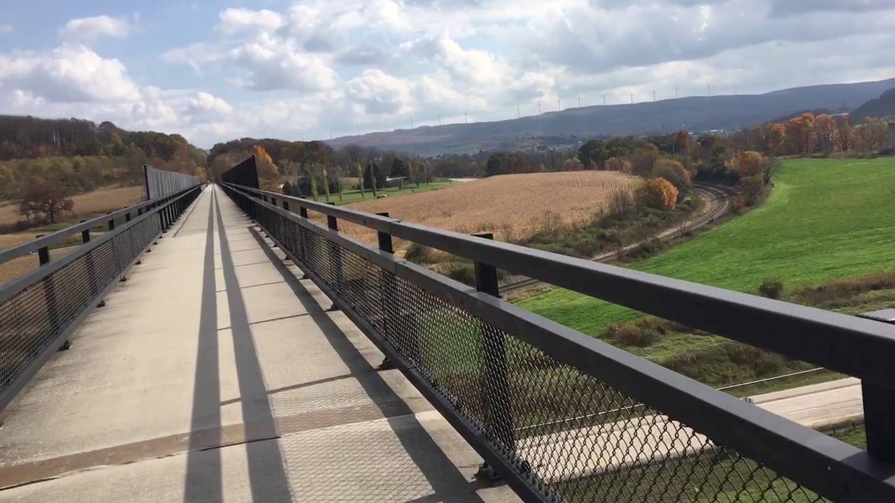 Salisbury Viaduct in Meyersdale, PA during peak leaf 2016 east - YouTube