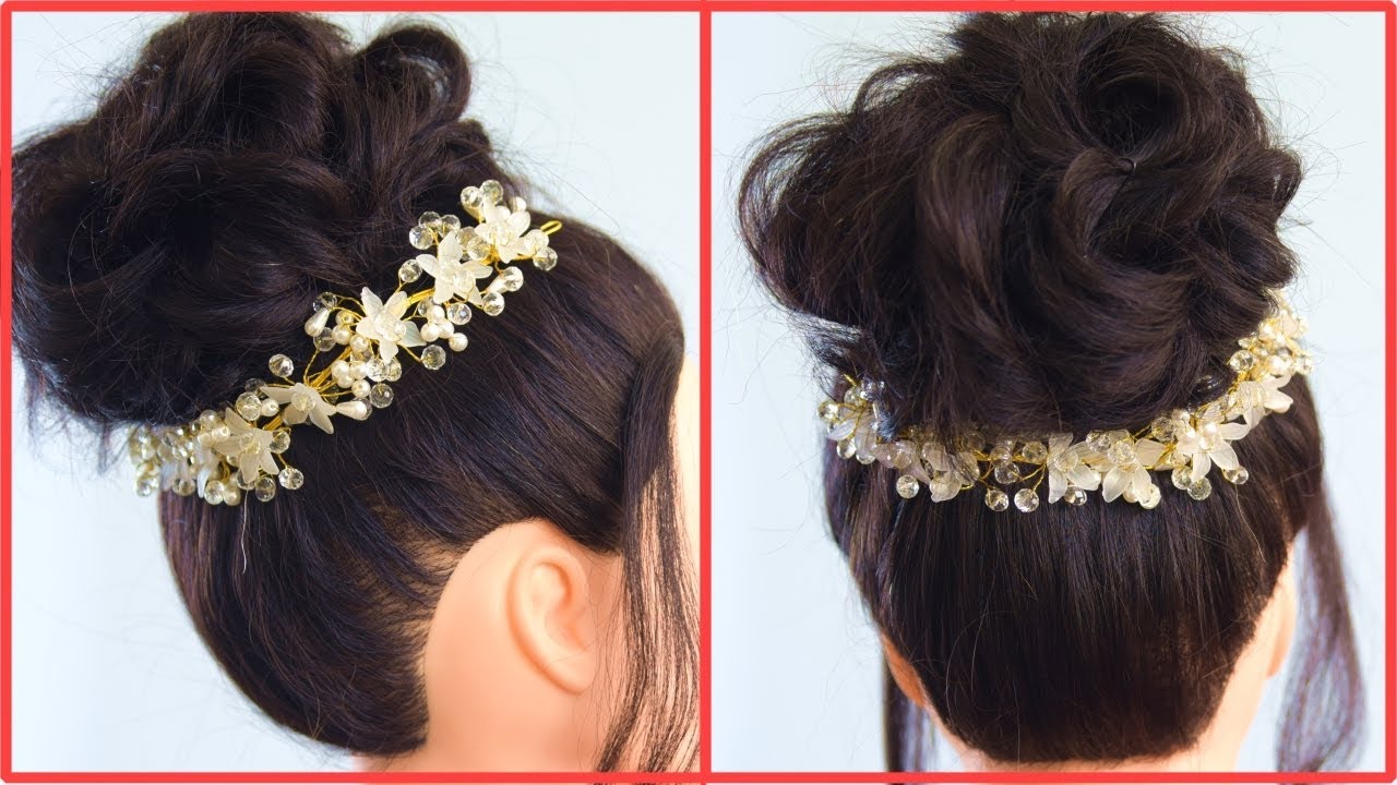 Easy Bun Hairstyle Messy Bun Hindi YouTube