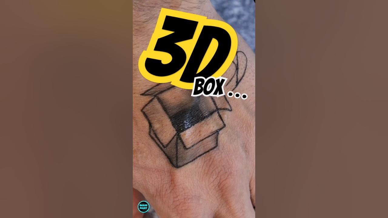 simple 3d box design as a tattoo #tattoo #tattooartist #tattooideas #tattoodesign #trending # ...