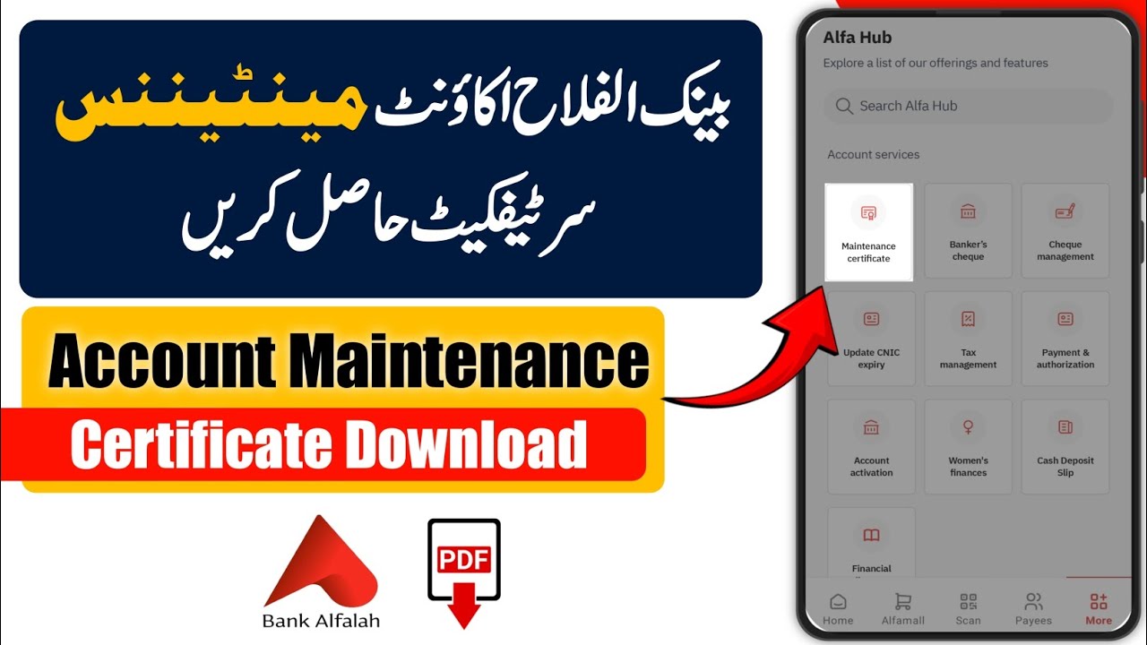 Bank Alfalah Account Maintenance Certificate Download || Charges ...