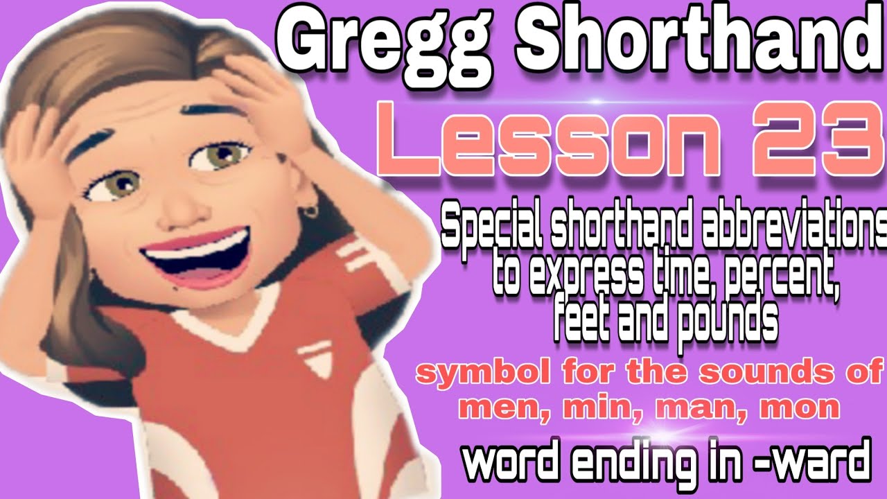 Gregg Shorthand: Lesson 23 - YouTube