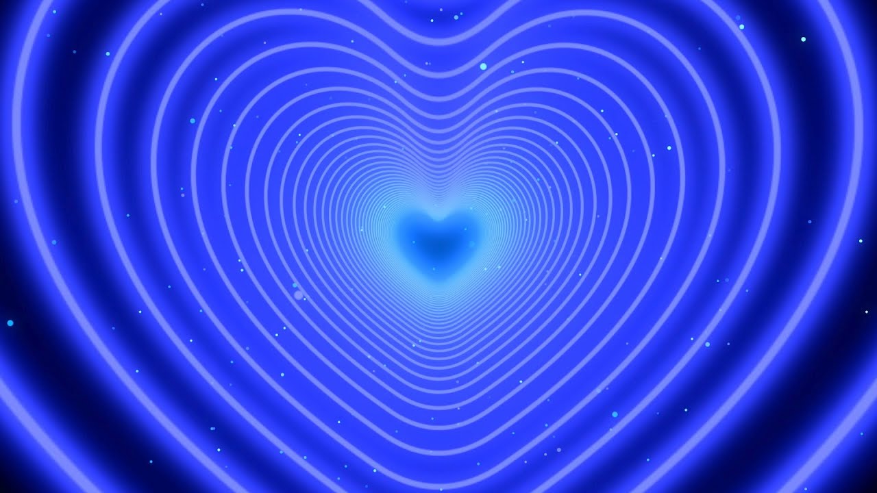 Neon Heart Tunnel💙Blue Heart Background | Heart Video Background Loop ...