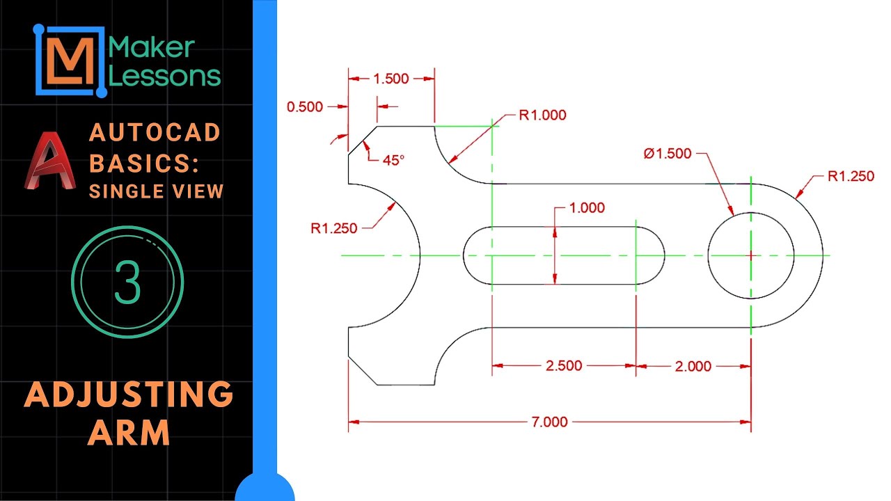 Learn AutoCAD: Single View - #3 Adjusting Arm - YouTube
