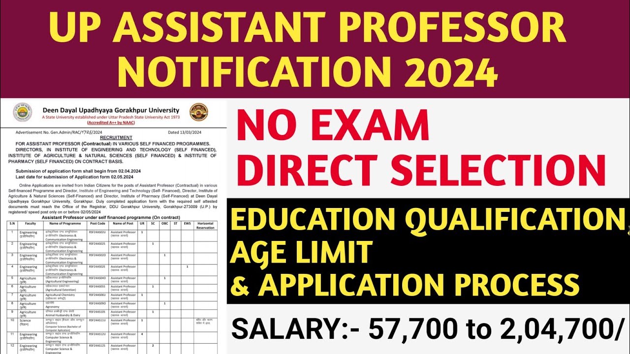 Assistant Professor Vacancy 2024 | Assistant Professor Vacancy ...