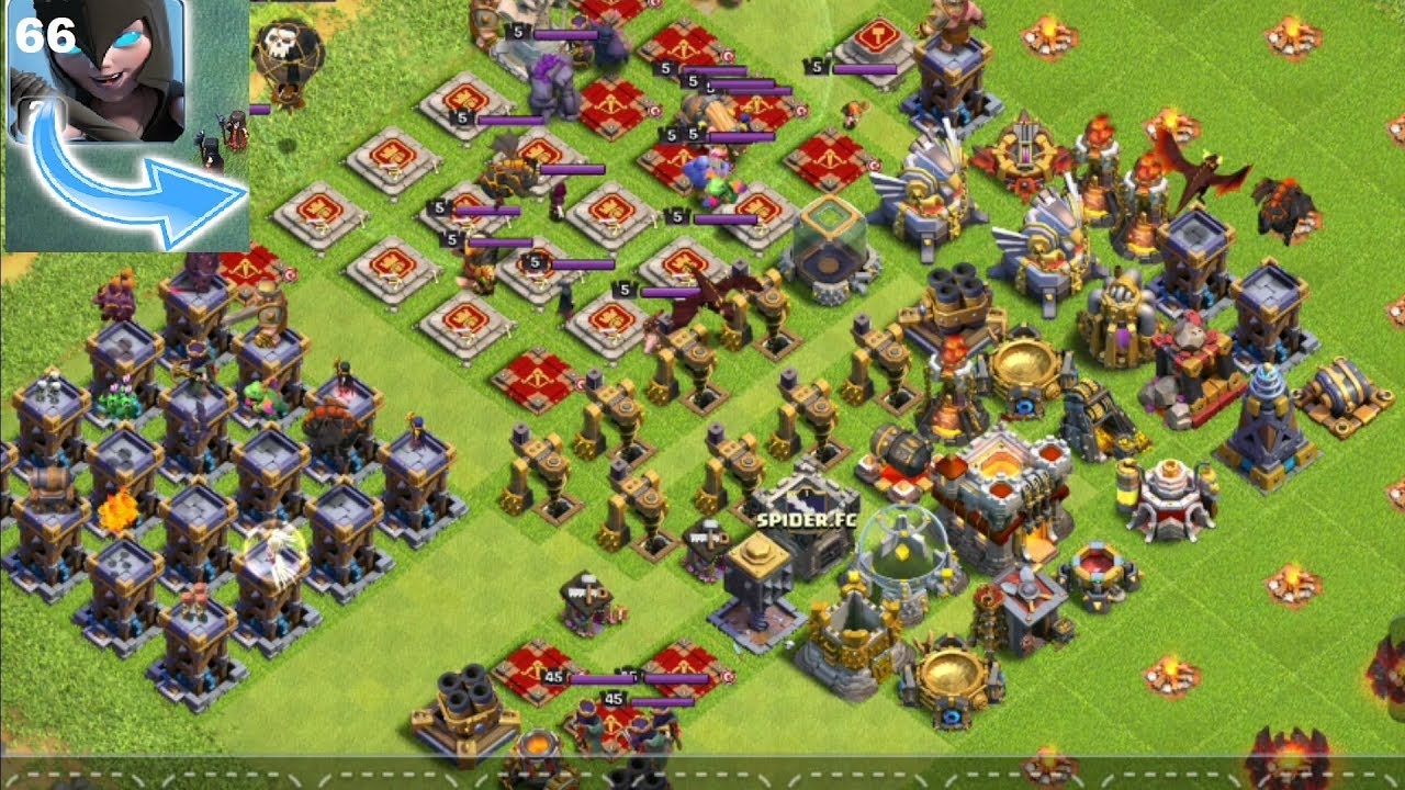 night witch vs coc all troops and defence ||coc|| - YouTube