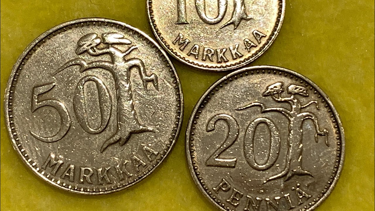 Coins Finland Suomen Tasavalta 10 20 50 Markkaa 1953 1963 - YouTube