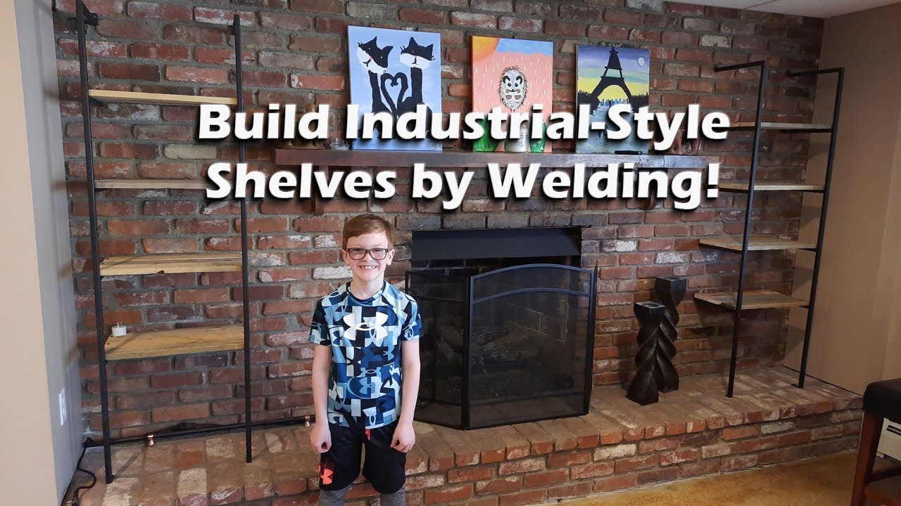 Builder Kids build industrial-style shelving units by welding - YouTube