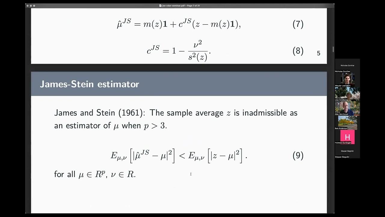 Alec Kercheval, Florida State University: The James-Stein estimator for eigenvectors (10/4/2022 ...
