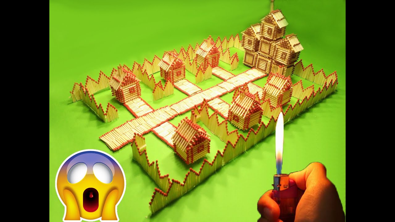WoW!!! Village on fire...Match Chain Reaction Amazing Fire Domino - YouTube