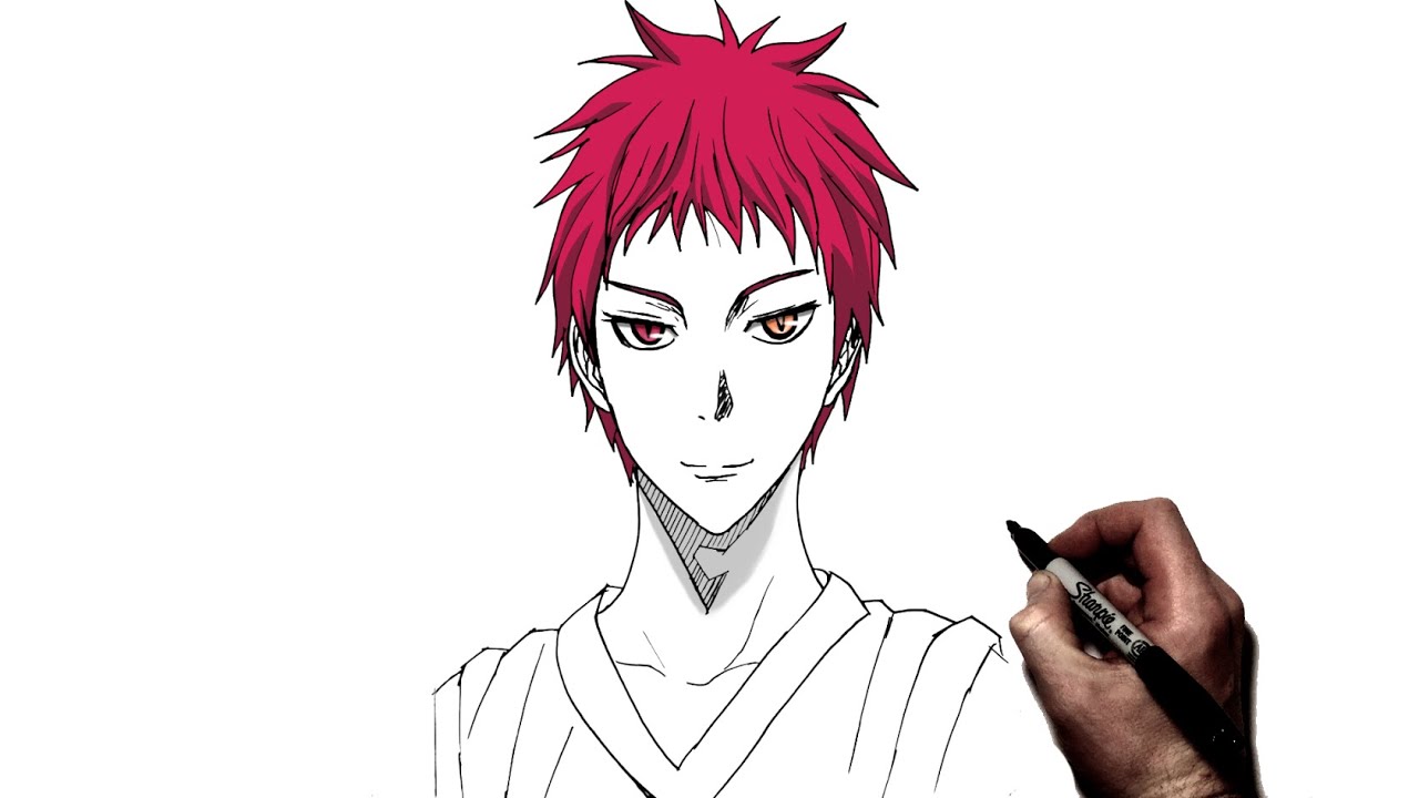 How To Draw Akashi | Step By Step | Kuroko No Basket - YouTube