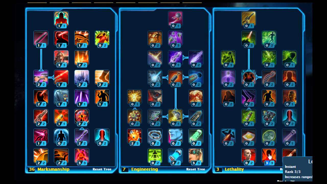 SWTOR Imperial Agent Sniper Leveling Build For 2 1 - YouTube
