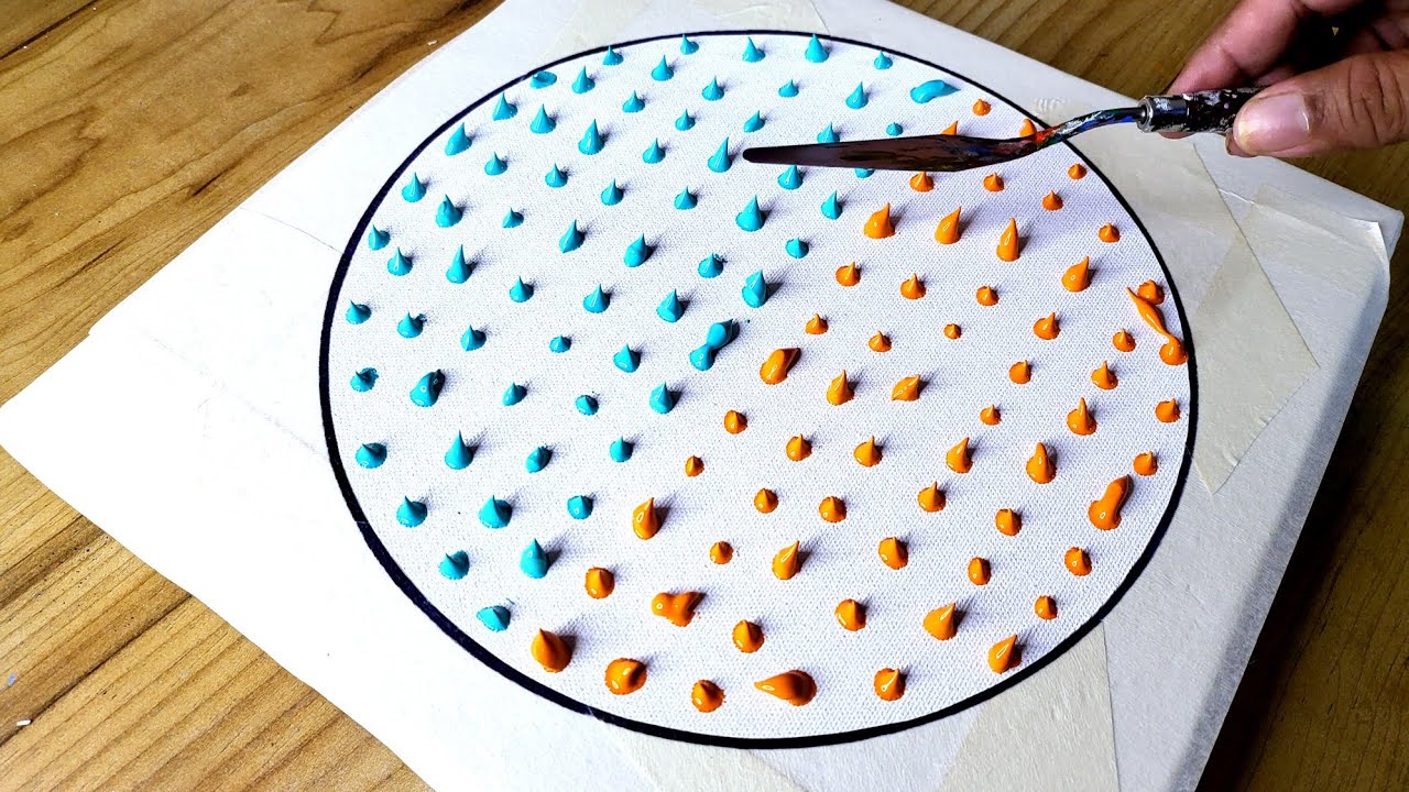 How to Draw Landscape Scenery with very small dots / Circle Painting ...