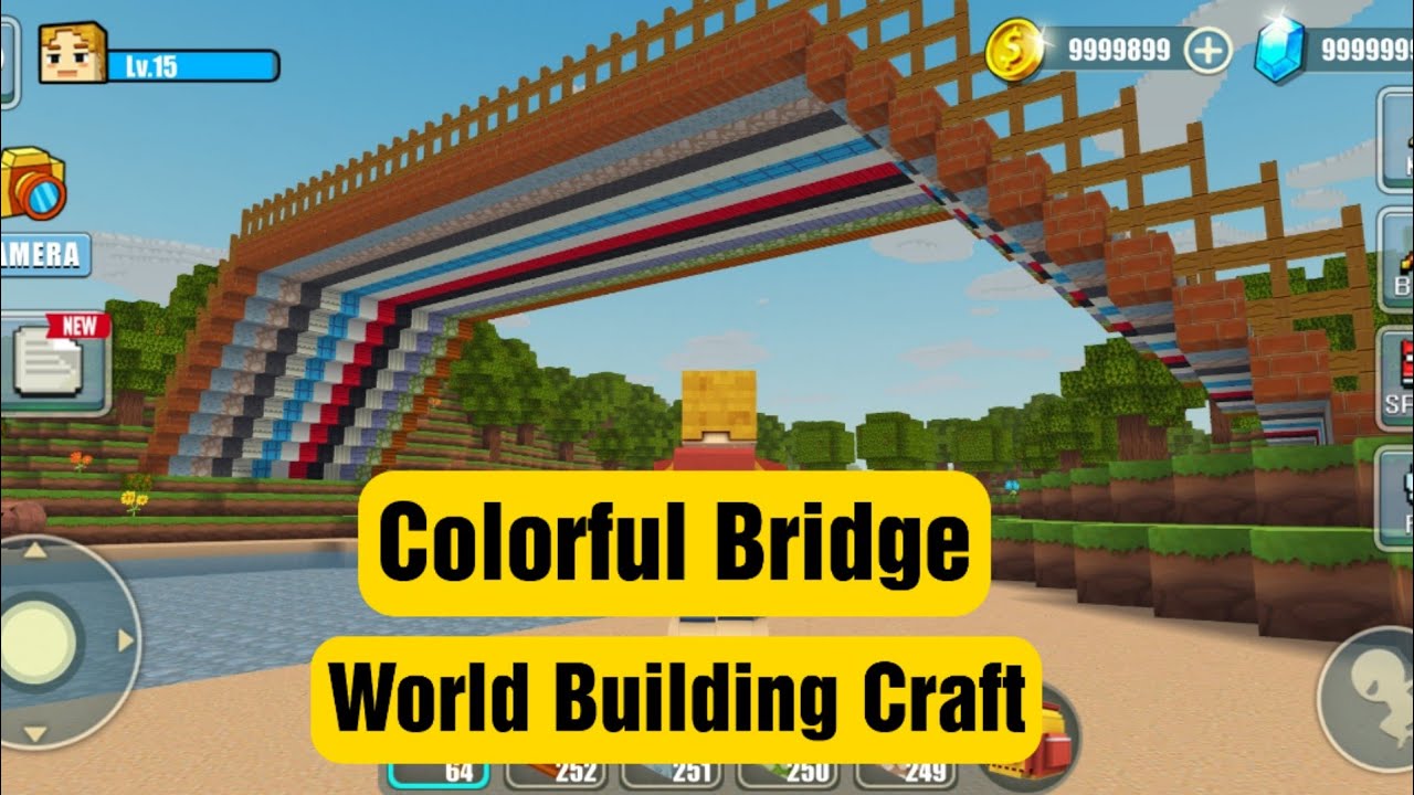 World Building Craft - Colorful Block Bridge - YouTube