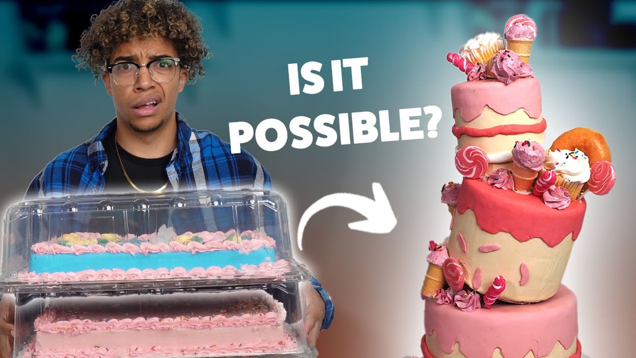 Turning a $25 Grocery Store Cake into a $1000 Birthday Cake - YouTube