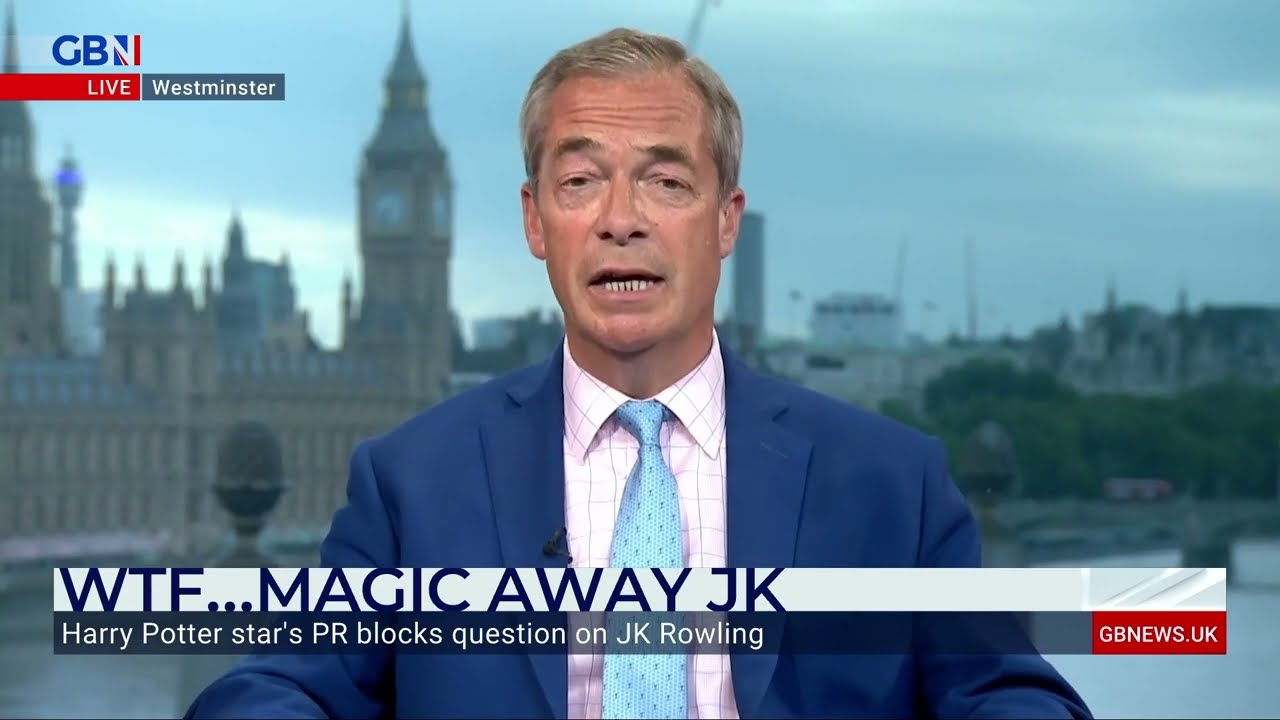 Nigel Farage reacts to Tom Felton being blocked from answering a ...