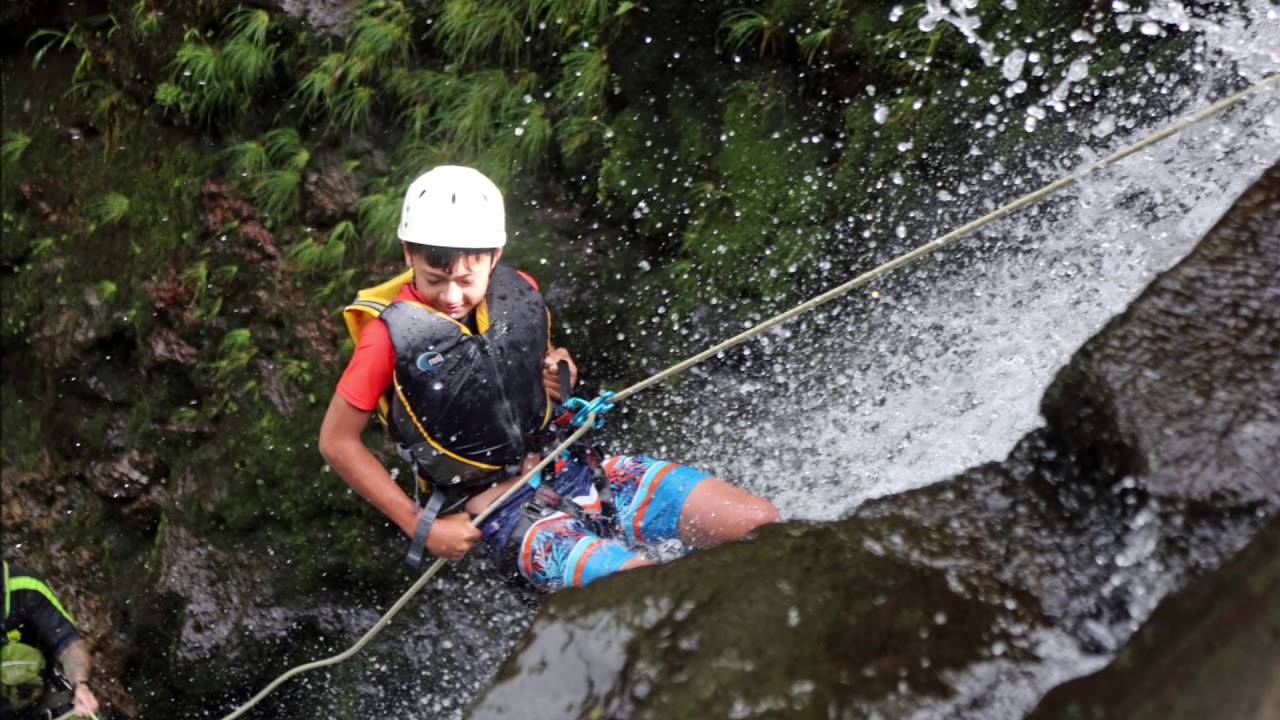 Rappelling down a waterfall in Maui, Hawaii - YouTube