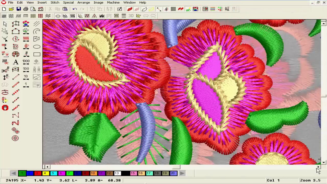 Pinching Design || Embroidery Design tutorial || free embroidery design ...