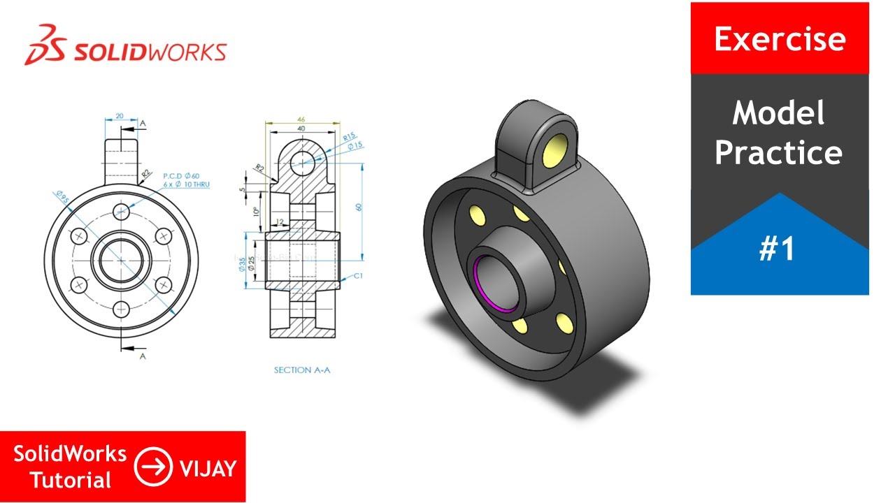 SolidWorks | 1 | Practice Exercise - YouTube
