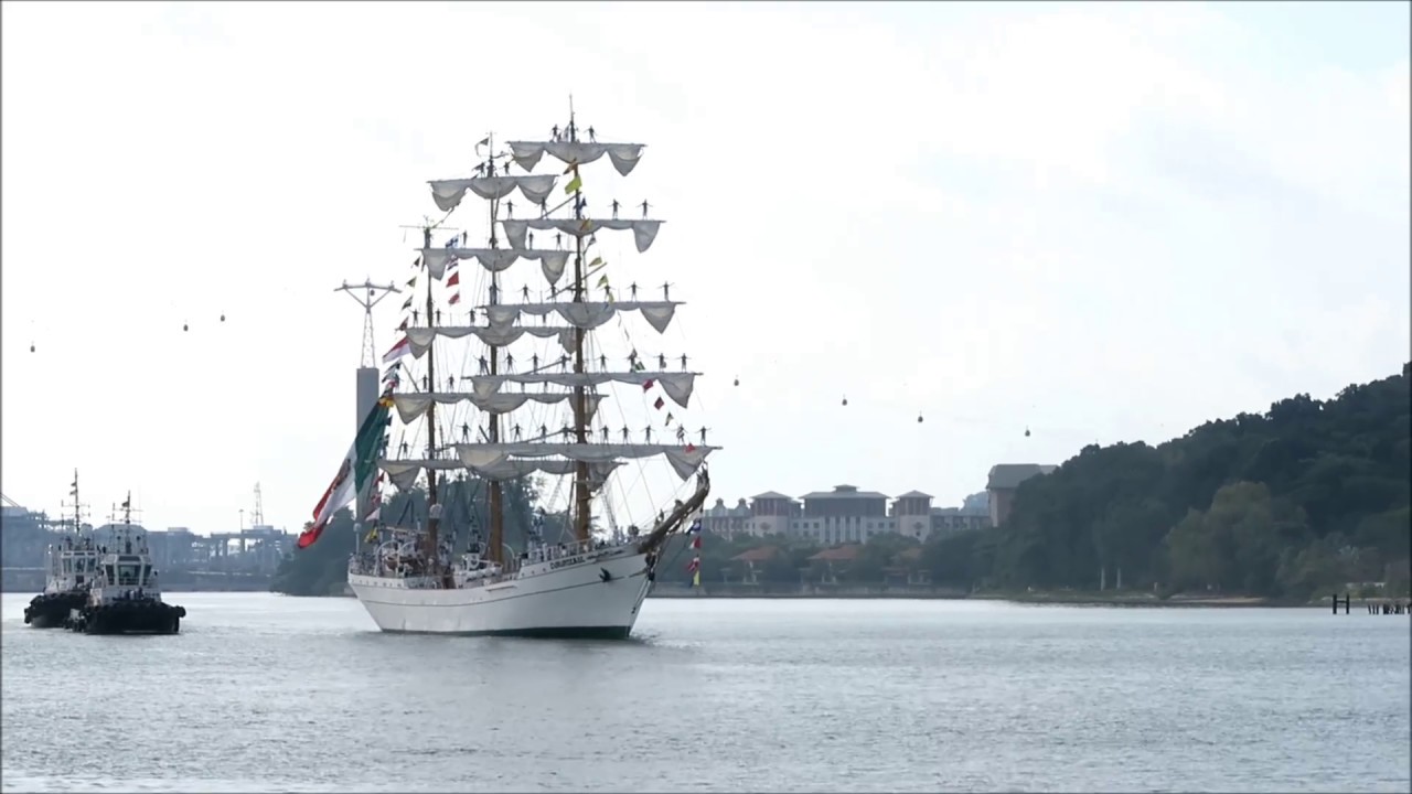The ARM Cuauhtémoc, Mexican Navy Sail-Away From Singapore July 2017 ...